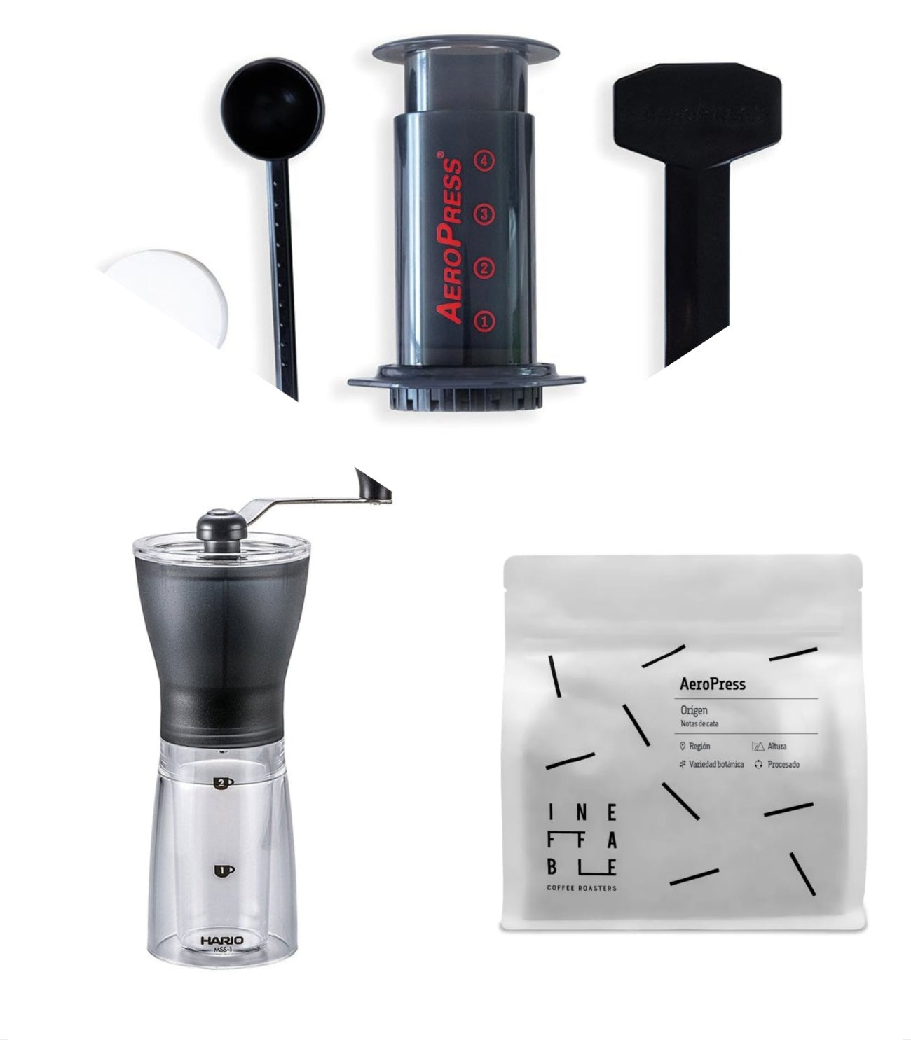 AeroPress + Grinder + Coffee Pack • Ineffable Coffee
